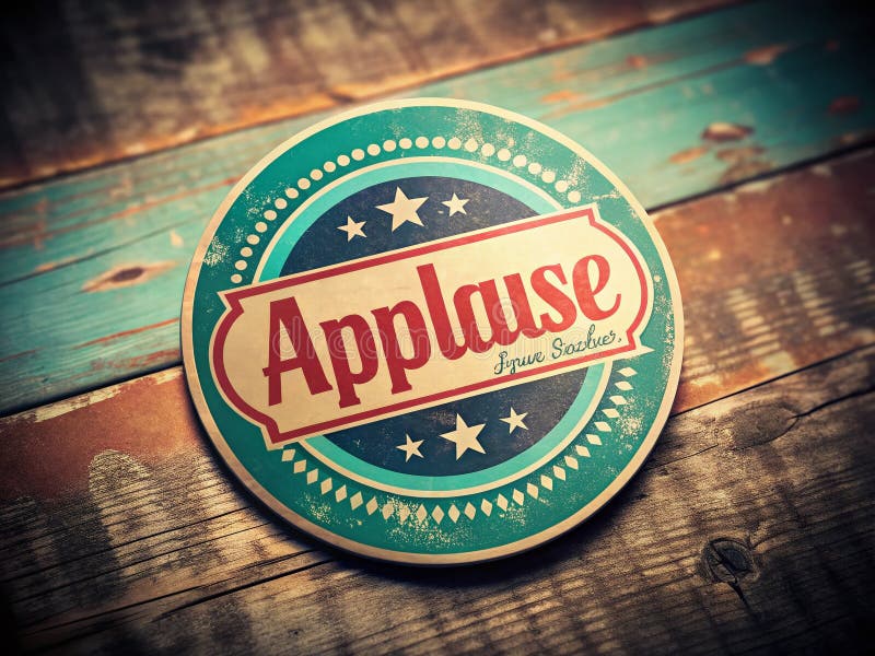 Retro Applause Sticker Vintage Flat Design Graphic for RetroThemed ...