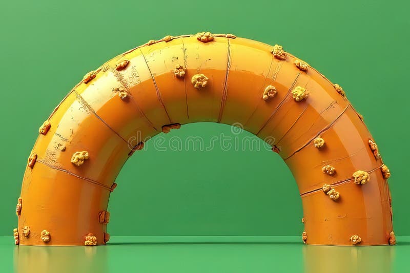 Dynamic Orange Arch Structure with Textured Surface a Striking ...
