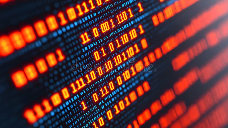 Captivating Visual Of Binary Data Flowing Through A Matrix Of Digital Patterns And Illuminated