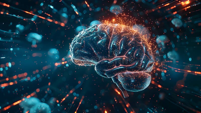 Visualizing Insights into the Human Brain Stock Illustration ...