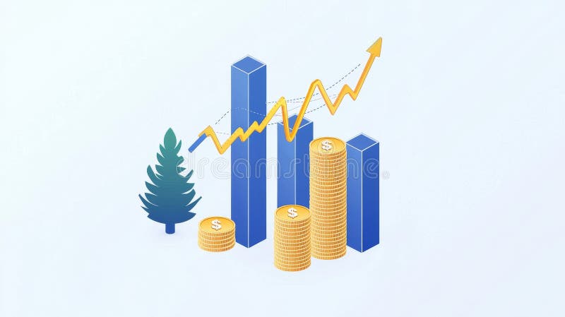 A Captivating Visual of Economic Growth, Featuring Stacks of Currency ...