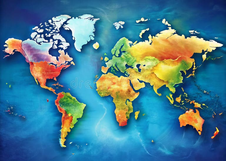 A Captivating Visual Exploration of the World a Colorful World Map ...