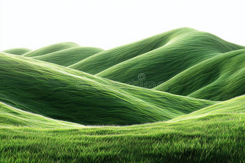 Captivating Visual a Grassy Hill with a White Background and Green ...
