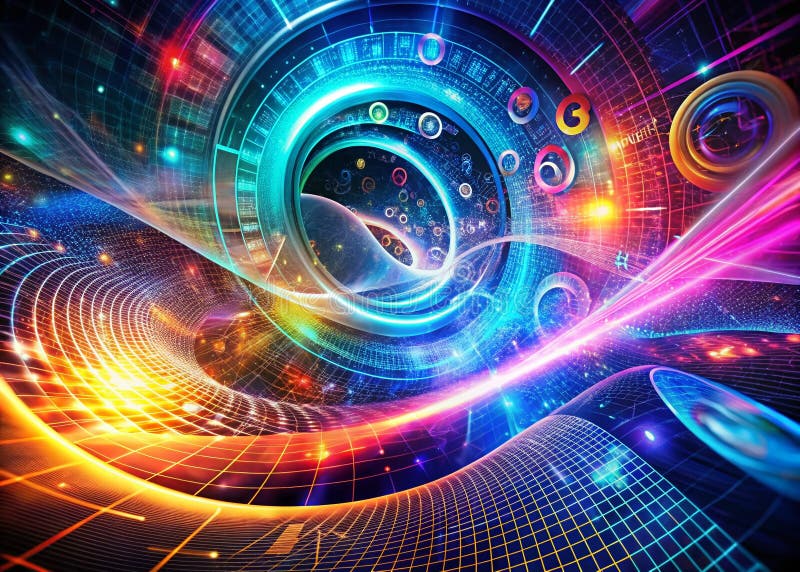 A Multicolored Holographic Fusion Surreal Abstract Symbols AIGenerated ...