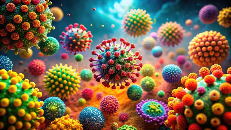 Captivating Visual Microbiology a Colorful Artistic Representation of ...