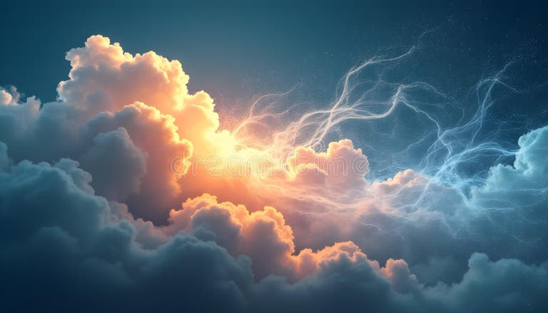 A Captivating Visual Narrative of a Cloud Transforming into a Dynamic, Multi-dimensional Flow ...