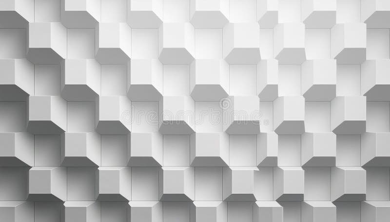 Striking Offset White Cube Blocks Create a Minimalistic Pattern on a ...