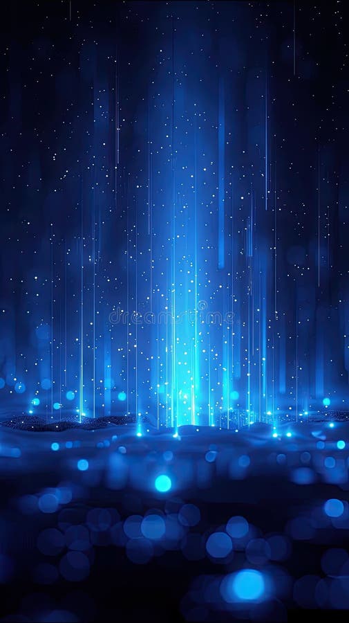 Visual Display of Light Points in Dark Background Representing Data ...