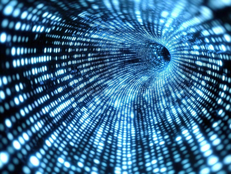 Digital Tunnel Pathway of Data Flow Stock Illustration - Illustration ...