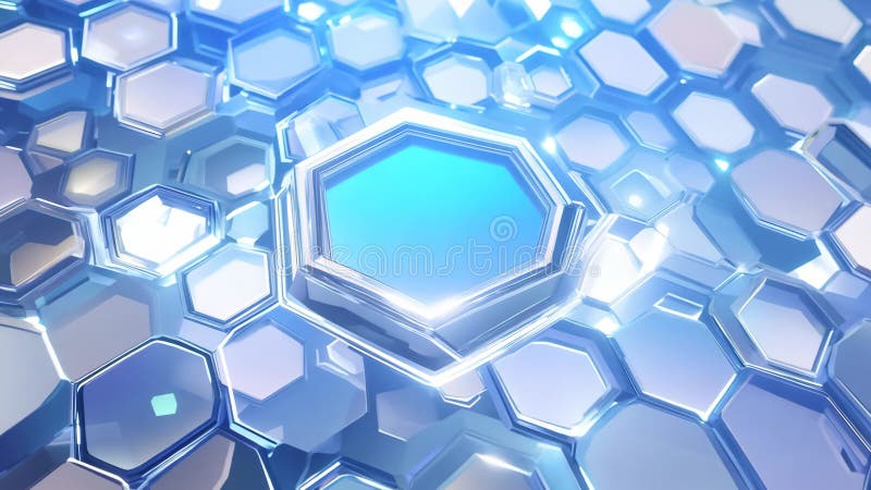 Exploring Intricate Patterns of Blue Hexagons with Reflective Surfaces ...