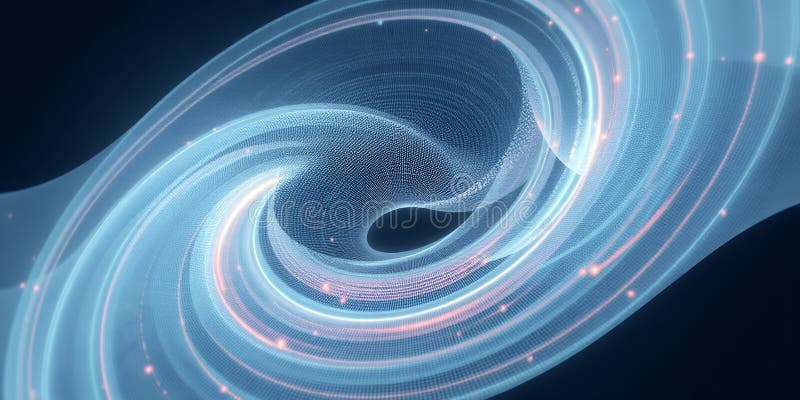 Abstract Representation of a Swirling Vortex in Blue Tones with Glowing ...