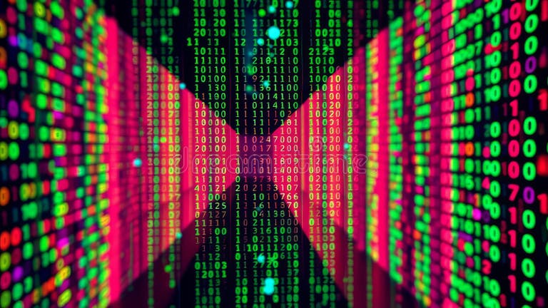 A Captivating Visual Symphony Dynamic Binary Code Matrix Digital Art ...