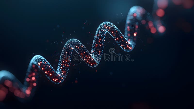 Captivating Visualization of a DNA Strand Illuminated with Dazzling ...