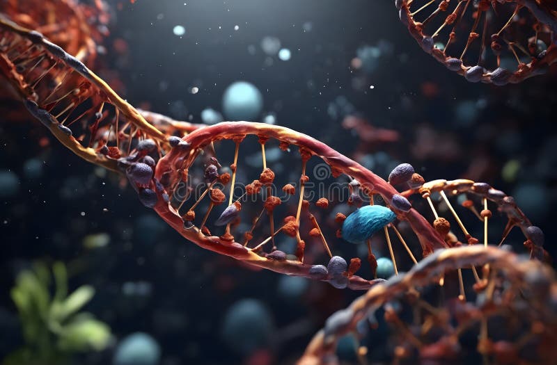 Visualization of Colorful DNA Stock Illustration - Illustration of ...