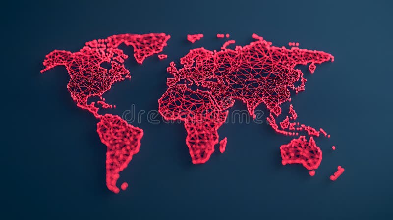 Captivating Visualization of a Stylized World Map with Interconnected ...