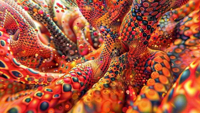 Biomorphic Close-Up: Vibrant Colors & Shapes in Intricate Patterns ...