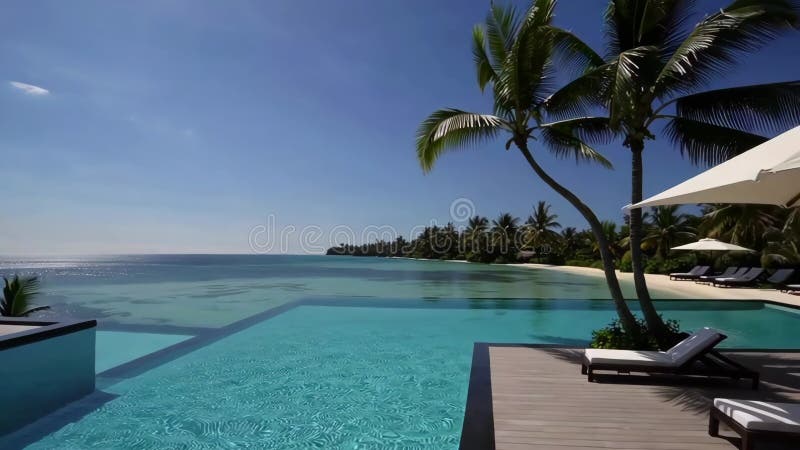 Stunning Ocean View Footage from Luxury Infinity Pool Scene Stock Video ...