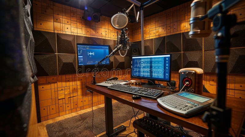 Captivating Voice Actor in a Soundproof Studio with Ai Transcription ...