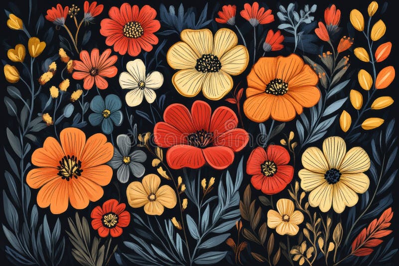 Fall Doodle Art, Captivating Warm Autumn Doodle Illustration with ...