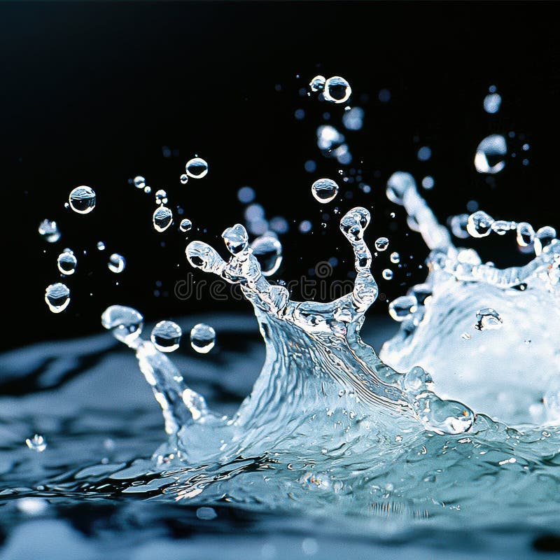 Captivating Water Droplets Splash in Dynamic Display, Creating ...