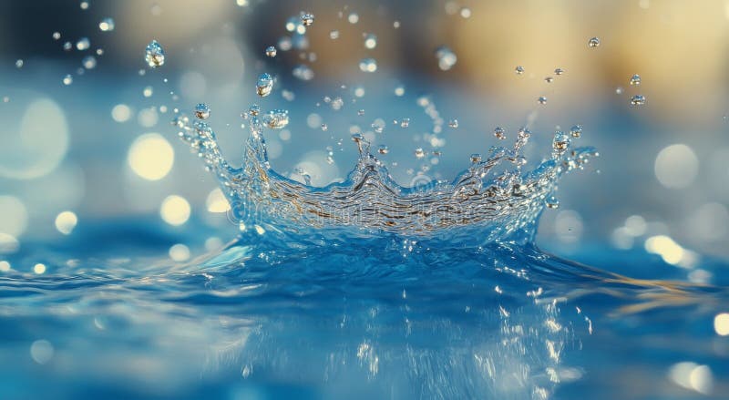 Captivating Water Splash Creates Luminous Crown Effect at Night Stock ...