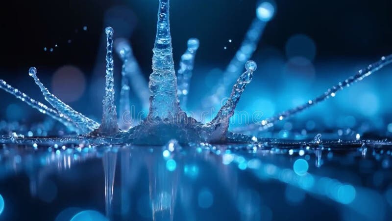 Captivating Water Splash: a Study in Blue and Light, Showing Detail ...