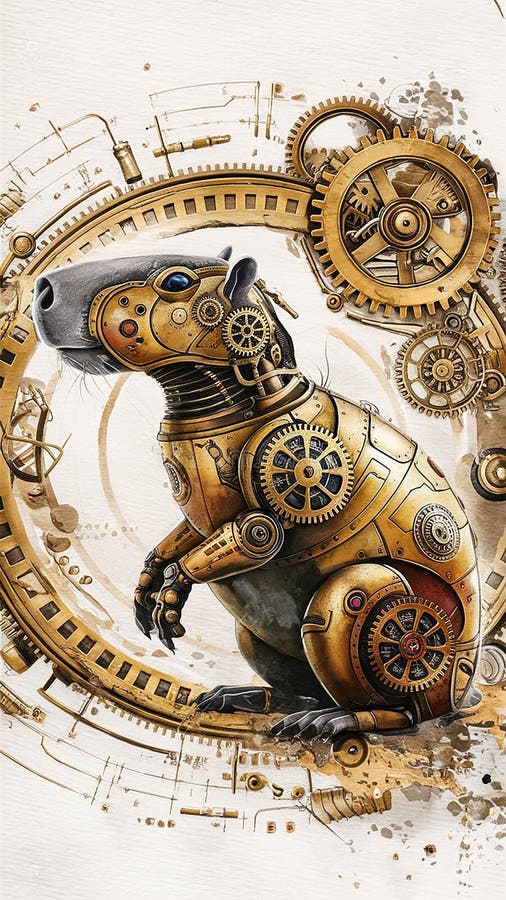 A Captivating Watercolor Illustration of an Extraordinary Steampunk ...