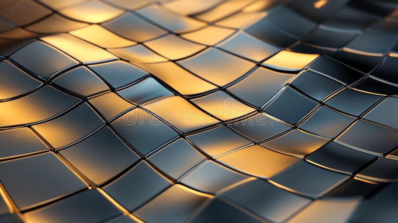 A Captivating Wave of Interlocking Metallic Tiles Reflecting Dynamic ...