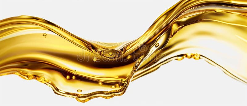 Captivating Waves of Golden Liquid Oil Flow and Swirl, Creating a ...