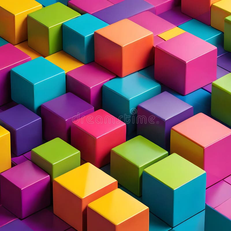 Vibrant Blocks: a Captivating Wide-Format Illustration Enhanced by ...
