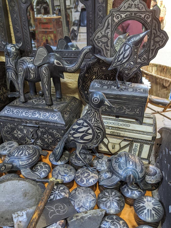 Damascene Metalwork in the Town of Meknes in Morocco Editorial Stock ...