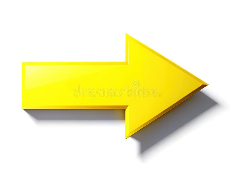 Vibrant Yellow Comic Arrow with Sharp Lighting and Professional Quality ...