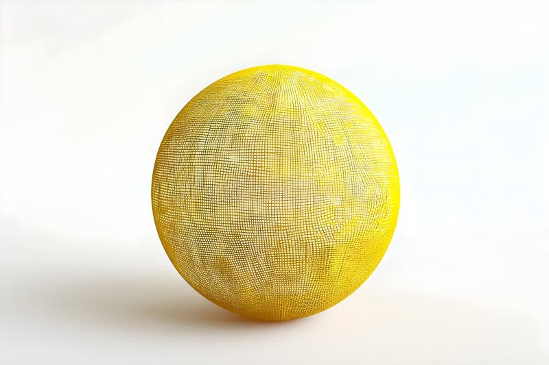 Textured Yellow Sphere with Fabric-Like Appearance Stock Illustration ...