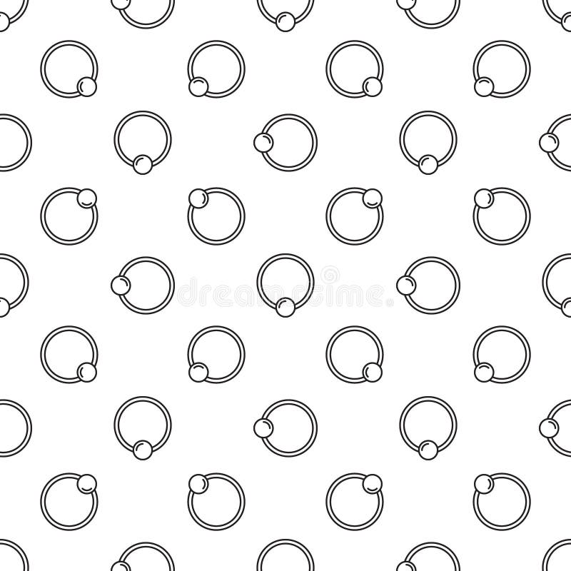 Captive Ball Ring Vector Seamless Pattern Stock Vector - Illustration ...
