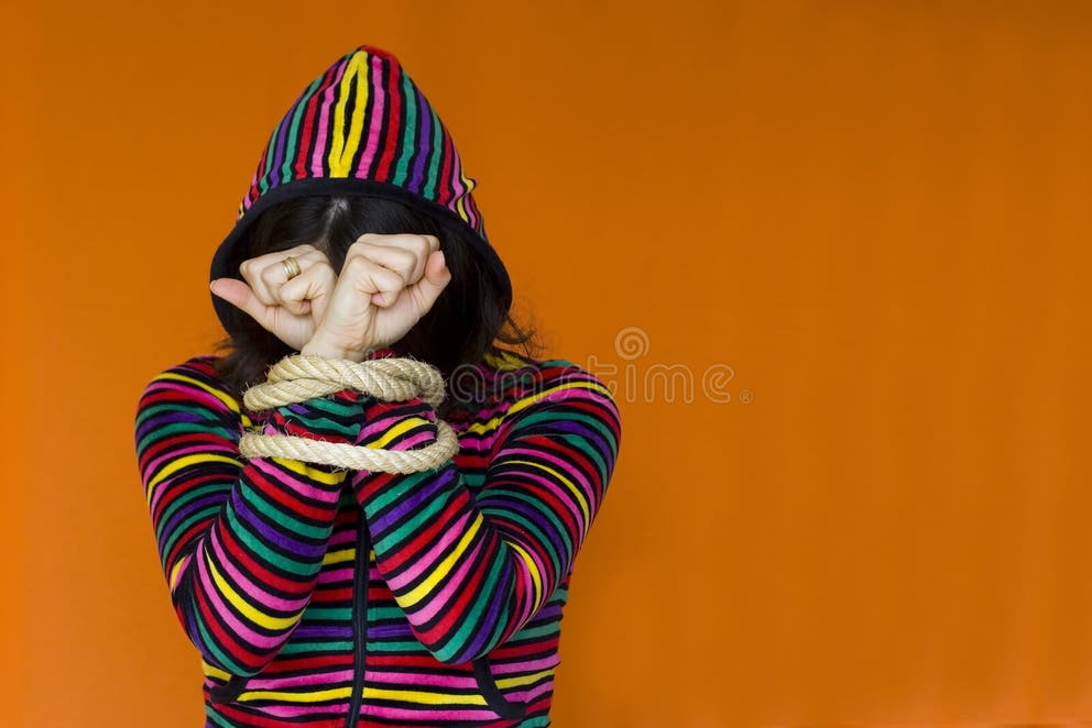 Captive color woman stock image. Image of bond, rope, strand - 2600915