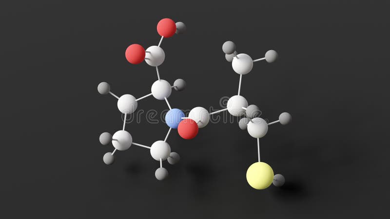 Captopril Molecule, Molecular Structure, Angiotensin-Converting Enzyme ...