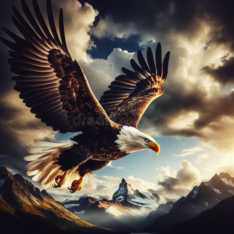 Capture a Bald Eagle Soaring Against a Dramatic Sky Talons Exten Stock ...