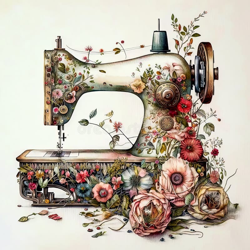 A Beautiful Stitch in Time: Vintage Sewing Machine and Watercolor ... A Beautiful Stitch in Time: Vintage Sewing Machine and Watercolor ...