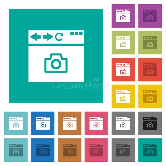 Capture Browser Screen Square Flat Multi Colored Icons Stock Vector ...
