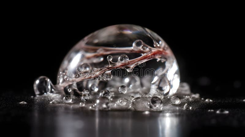 Capture of a Bubble with Intricate Structures and Reflections Stock ...