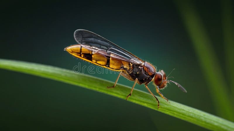 Capture a Detailed Macro Image of a Firefly Resting on a Blade of Grass ...