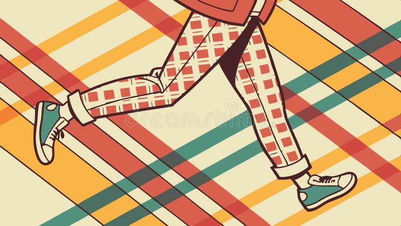 Running Legs with Patterned Pants, Dynamic Motion and Fashion ...