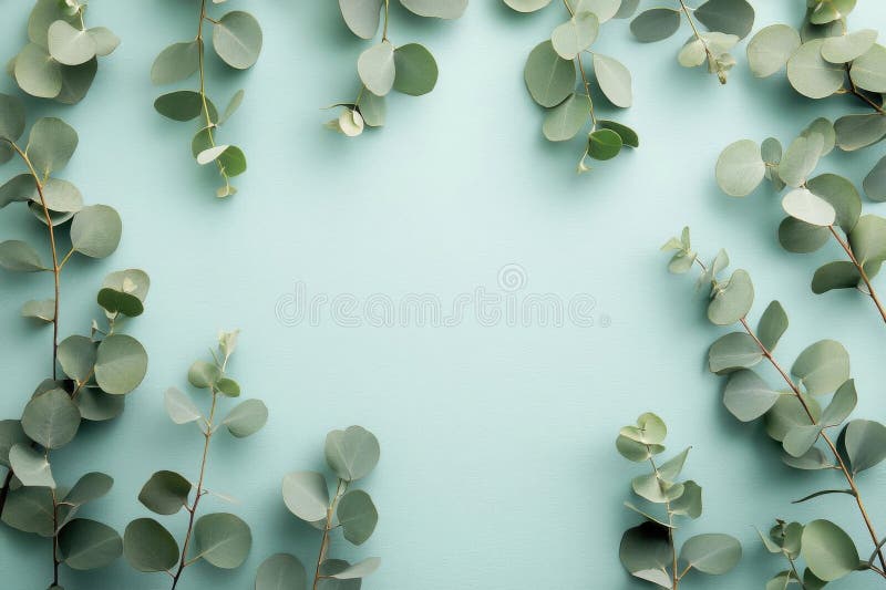 Capture Elegant Eucalyptus Against Clean Backdrop for Freshness Concept Theme Stock Photo ...