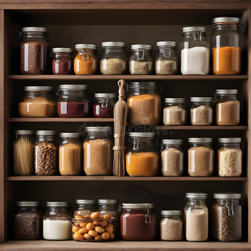 Capture the Essence of a Harmonious, Rustically Organized Pantry Shelf ...