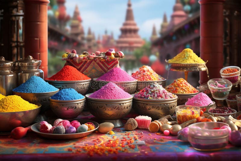 Capture the Essence of Holi Feasting with a Stock Illustration ...