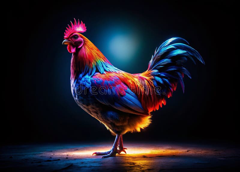 Stunning Silhouette of a Chicken at Night Isolated Detailed Night ...