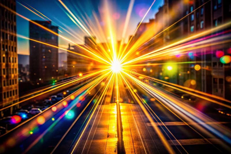 Abstract Urban Exploration Photography Overlay Dramatic Sunlight Rays ...