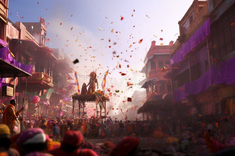 Capture the Excitement of Holi Processions with Stock Illustration ...