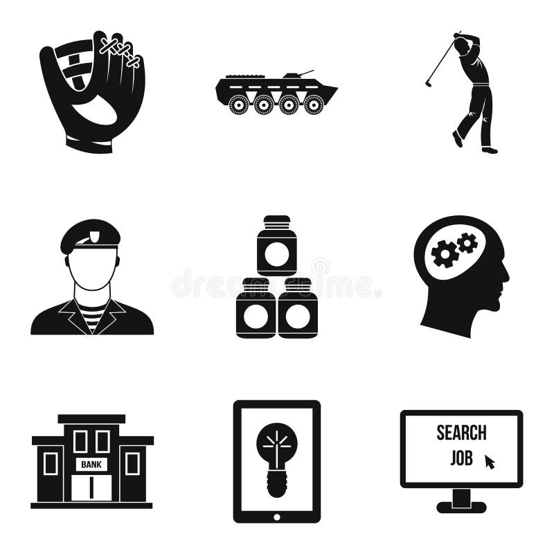 Capture Icons Set, Simple Style Stock Vector - Illustration of ...