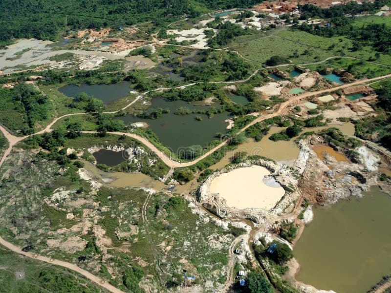 Illegal Gold Mining Ravaging the Amazon: Aerial View of Environmental ...